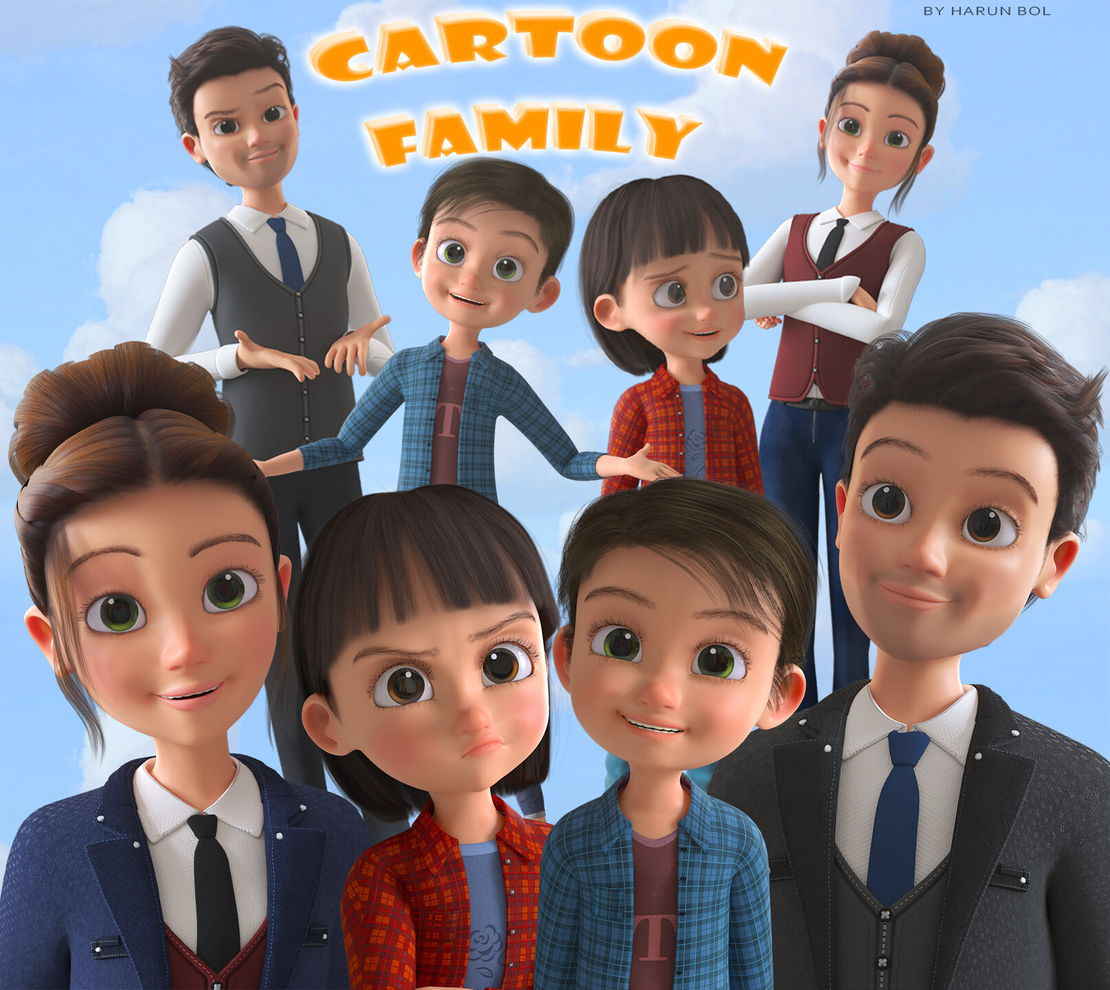 ArtStation - Character Design - Cartoon Family