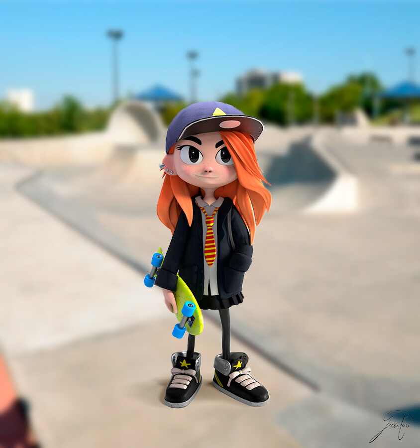 ArtStation - Olivia 🛹 - 3D Cartoon Character from Lauren May