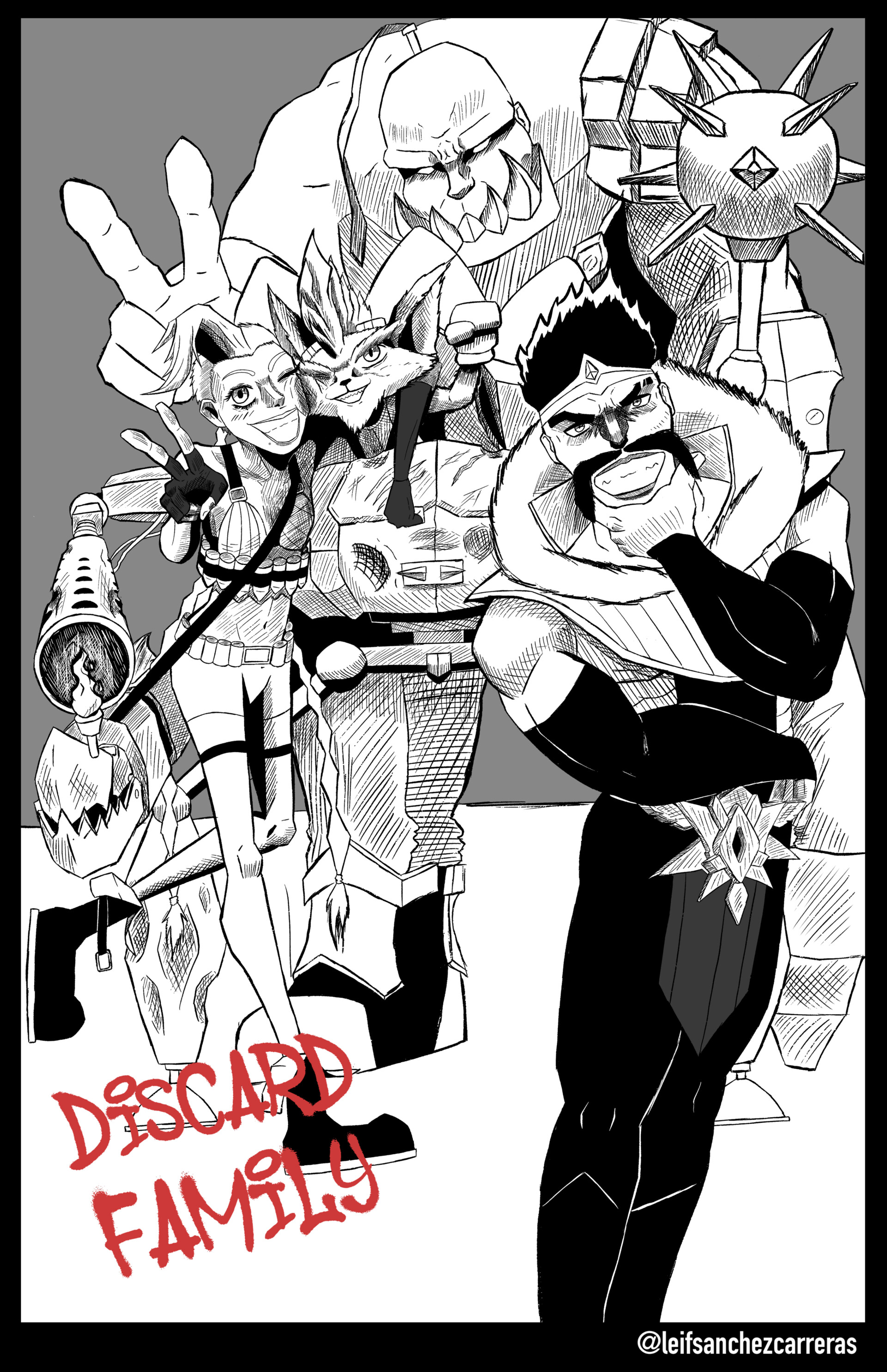 ArtStation - Discard Family: Jinx, Rumble, Draven, and Sion