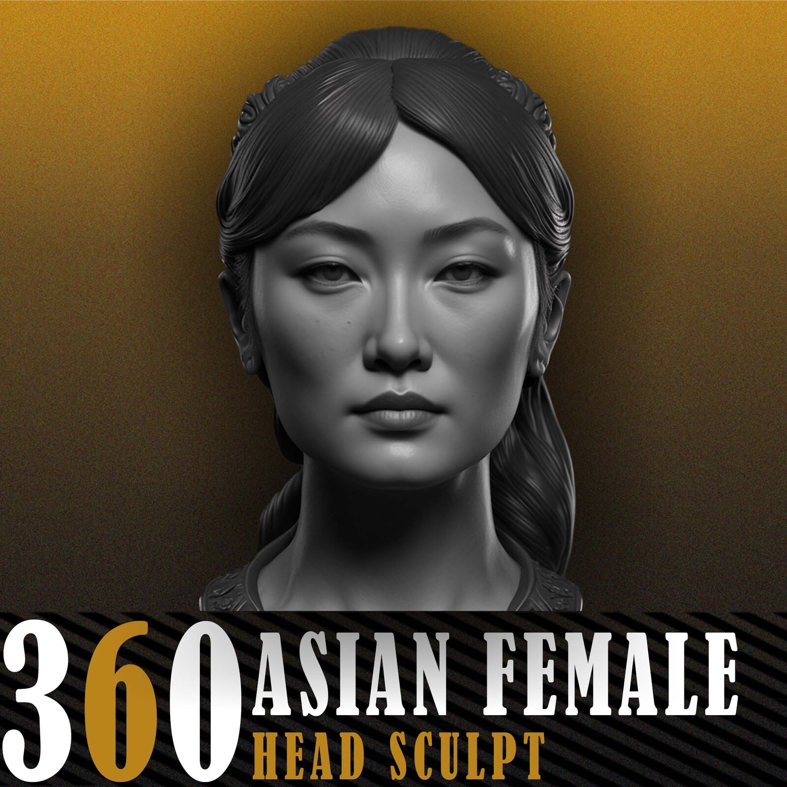concept house - 360 Asian Female Head Sculpt - VOL01
