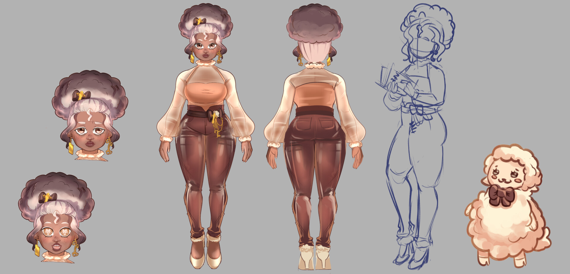 ArtStation - Coffee Themed Character alternate outfit design concept project