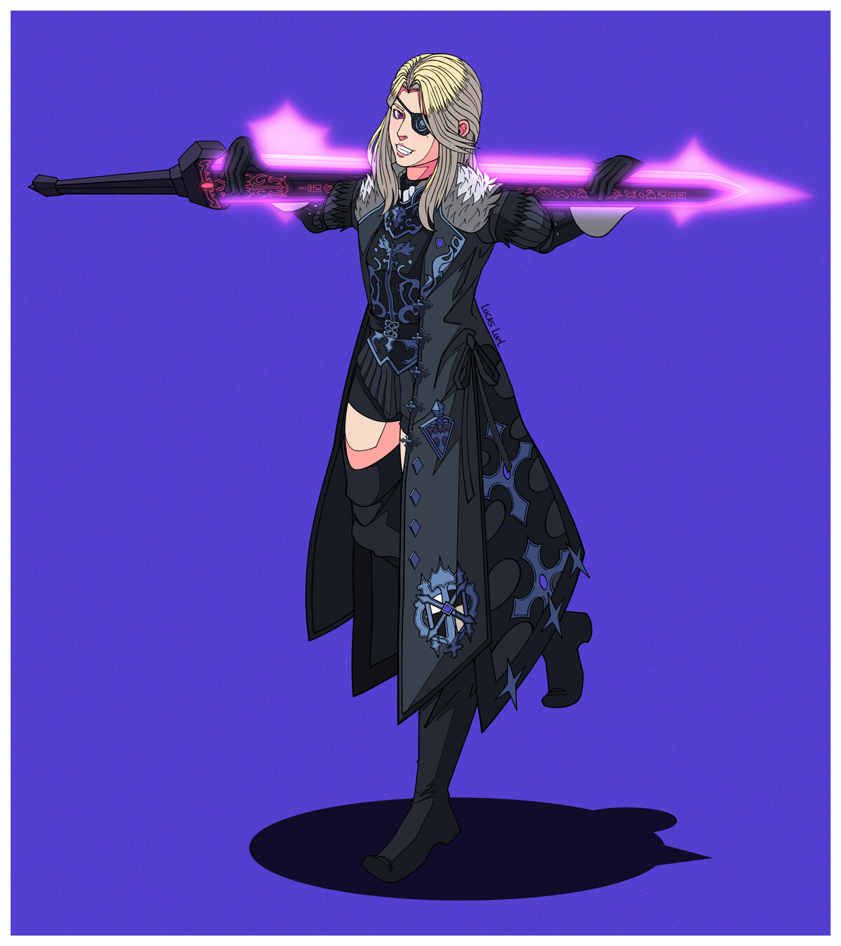 ArtStation - FFXIV Roegadyn Dark Knight Illustration Commission