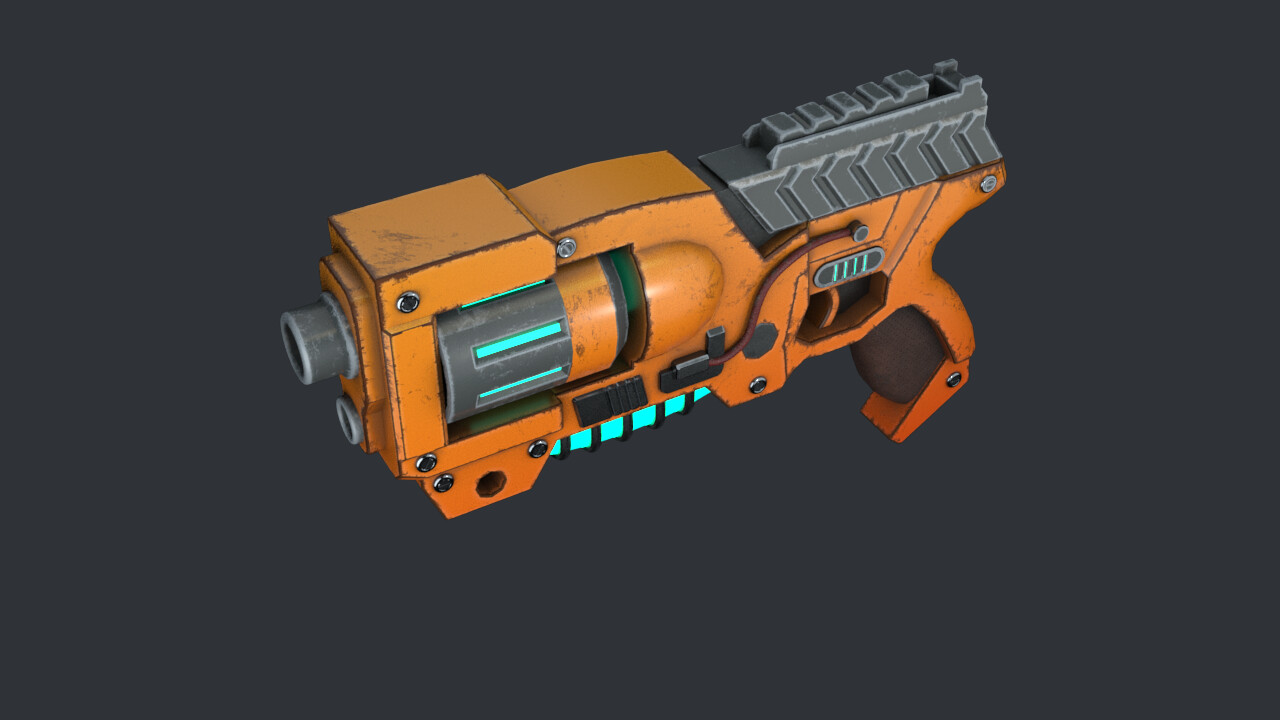 ArtStation - Low Poly Sci-Fi Stylized Animated Gun