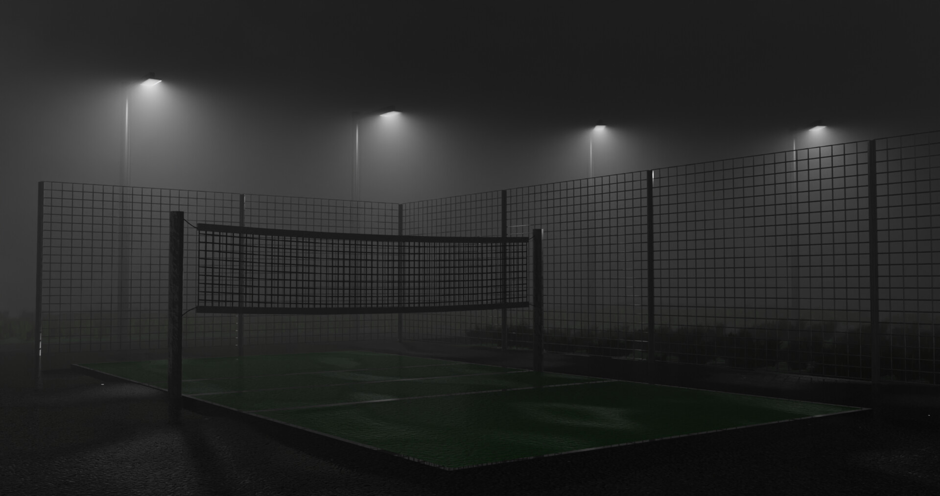 ArtStation - Night volleyball court