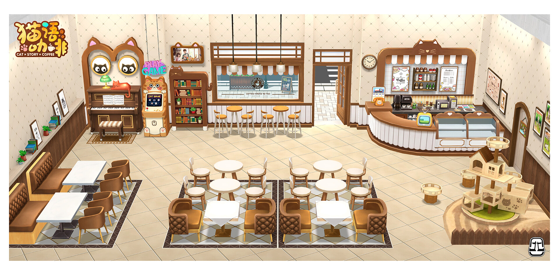 ArtStation - CAT STORY COFFEE-coffee shop