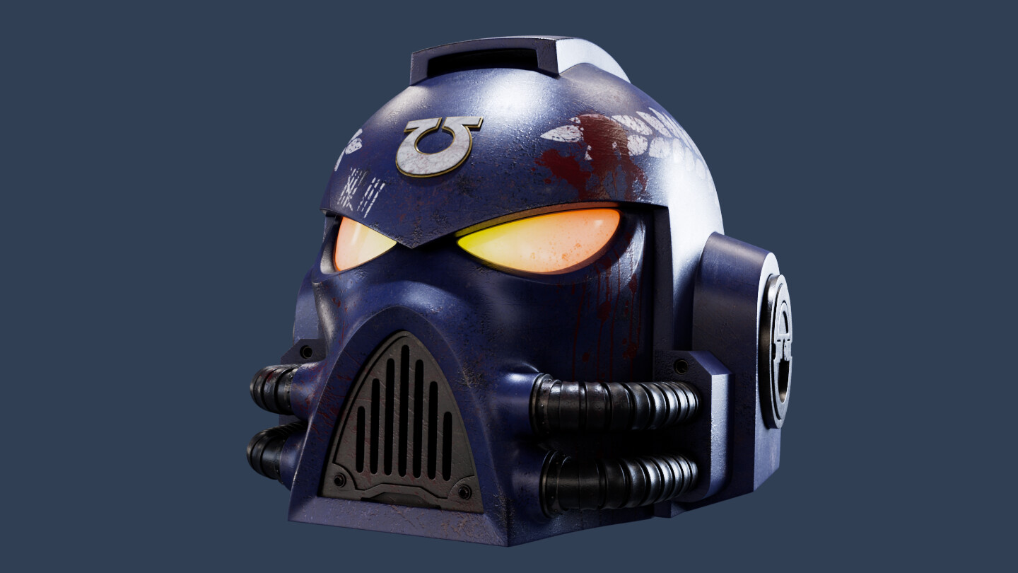 ArtStation - Space Marine (Ultramarine) helmet