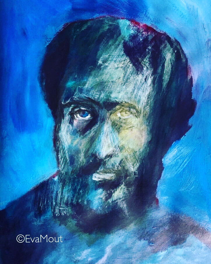 ArtStation - ‘Portrait of Bearded, Blue Man’