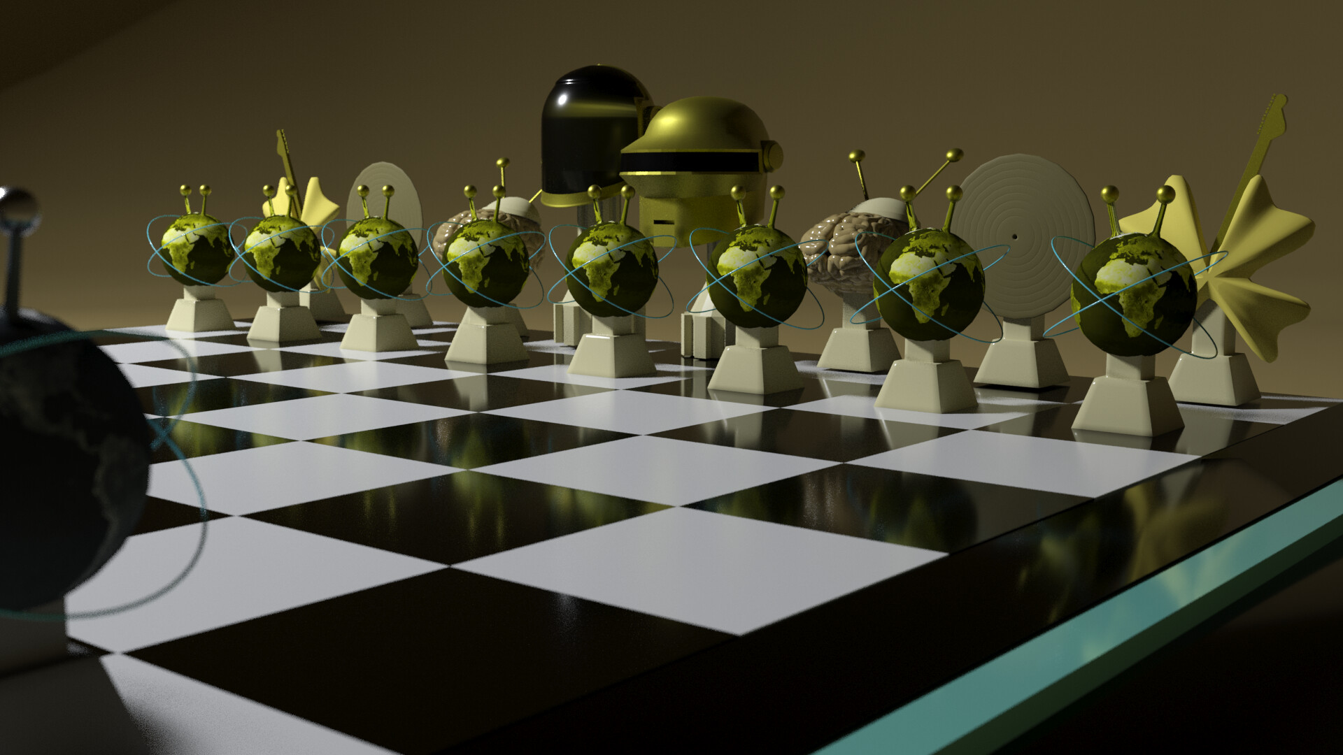 ArtStation - Daft Punk chess plate