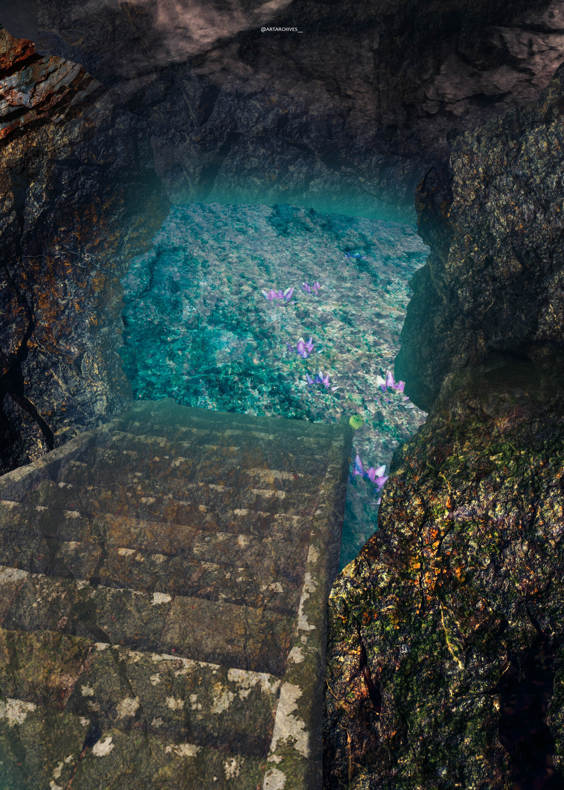 ArtStation - Underwater Cave