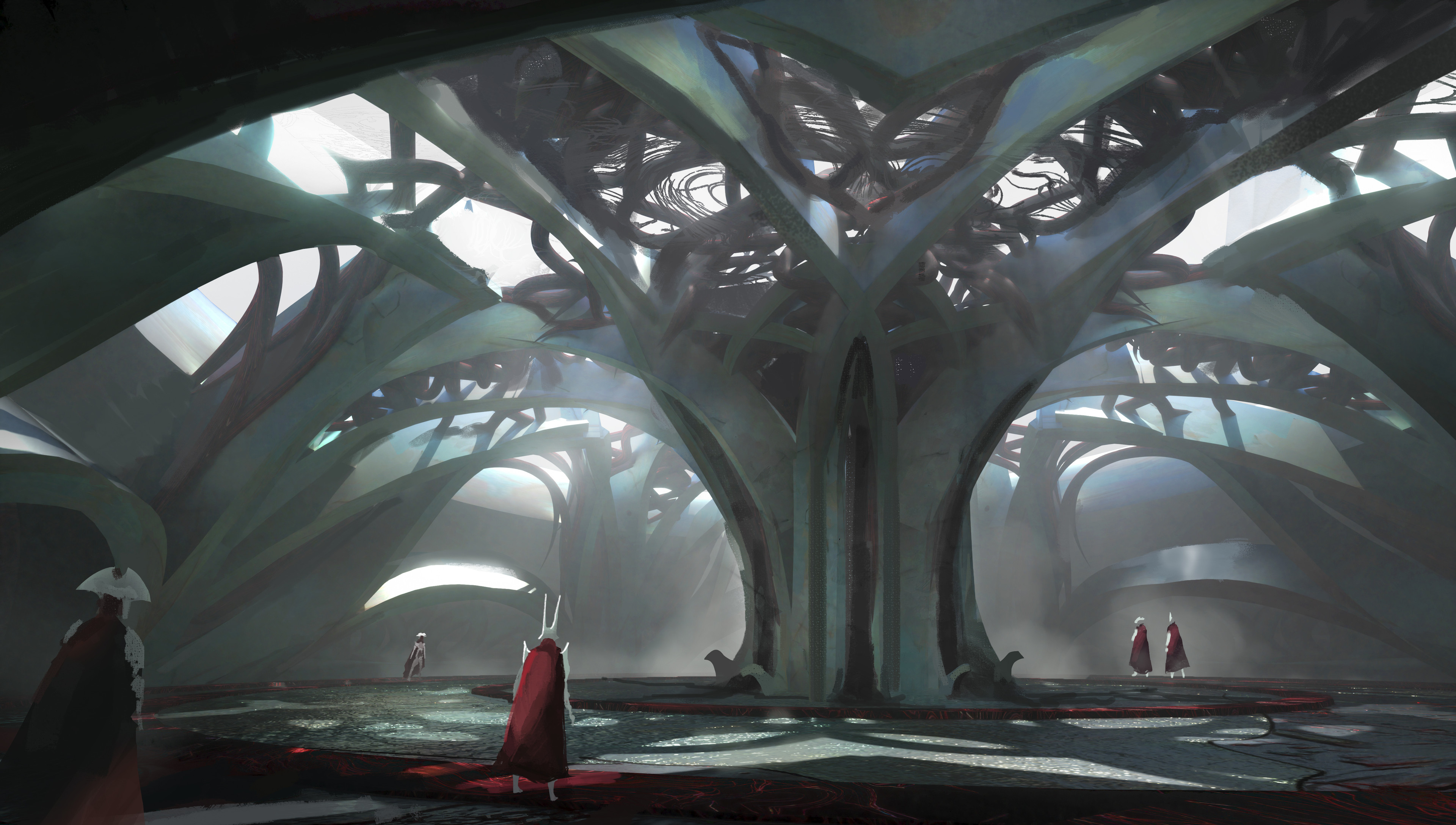 futuristic palace interior