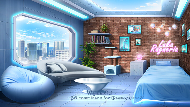 ArtStation - Future bedroom / chill bedroom / Vtuber