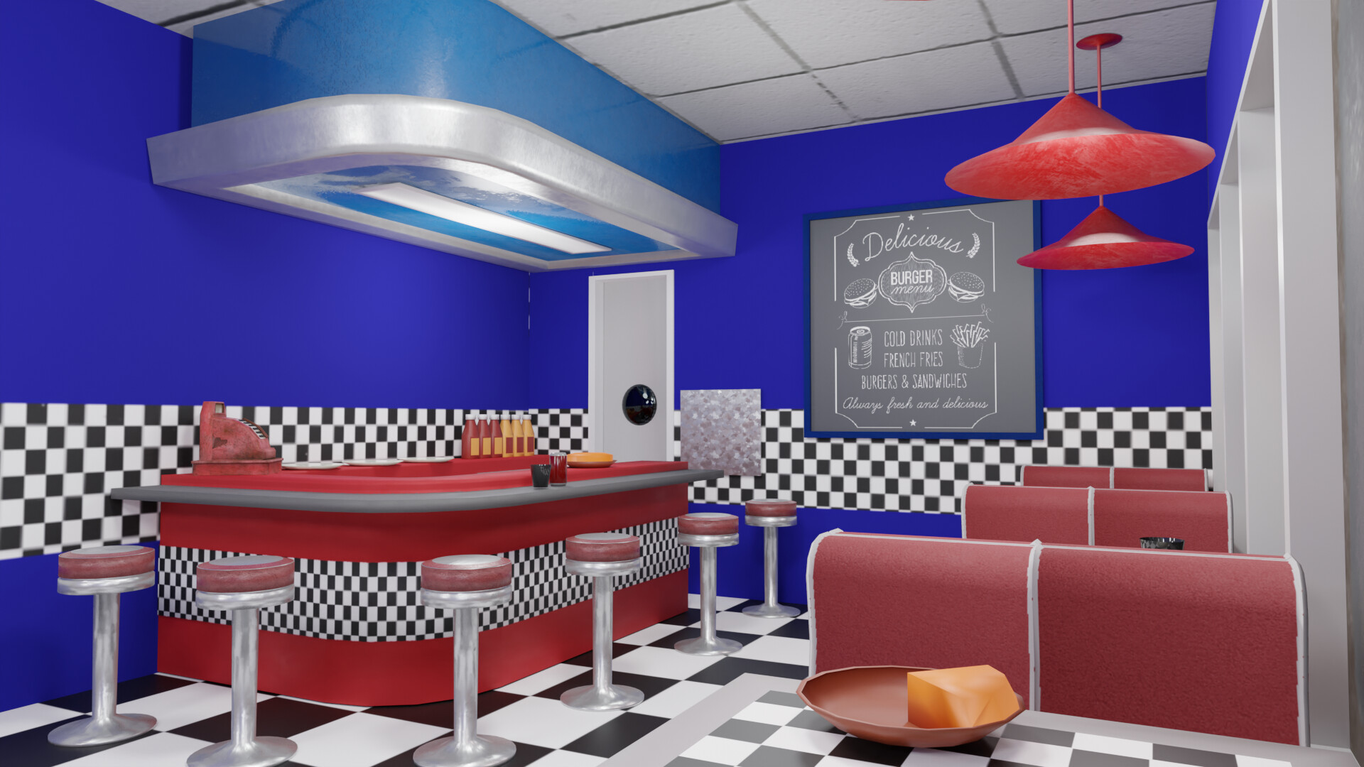 ArtStation - game scenario: diner