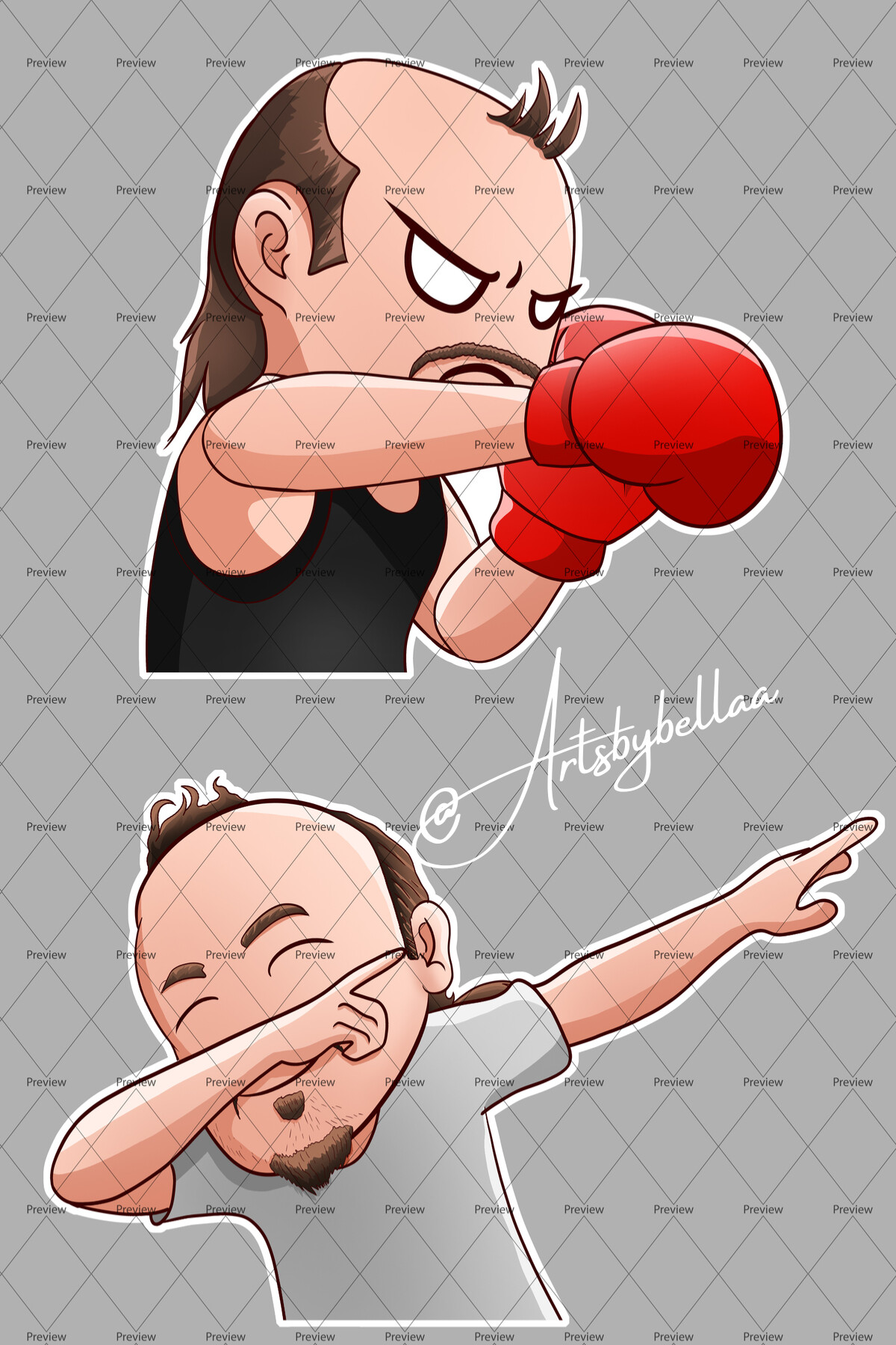 ArtStation - Emotes with line art