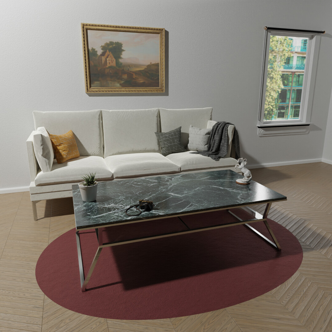 ArtStation - Modern Marble Sofa Table