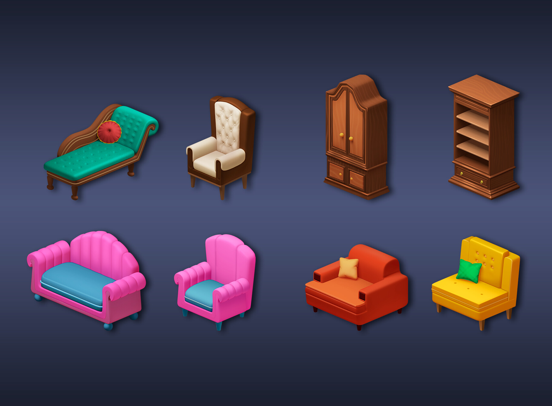 ArtStation - Isometric interior sprites