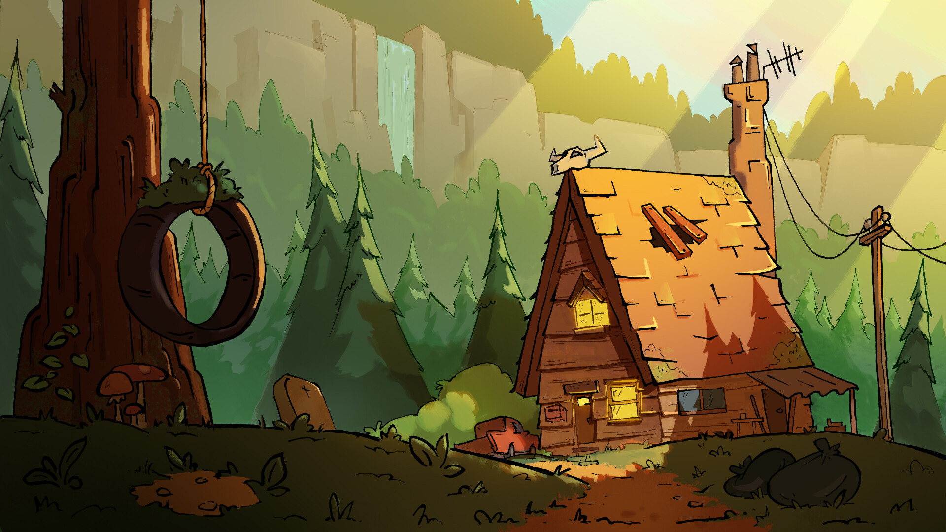 gravity falls background forest