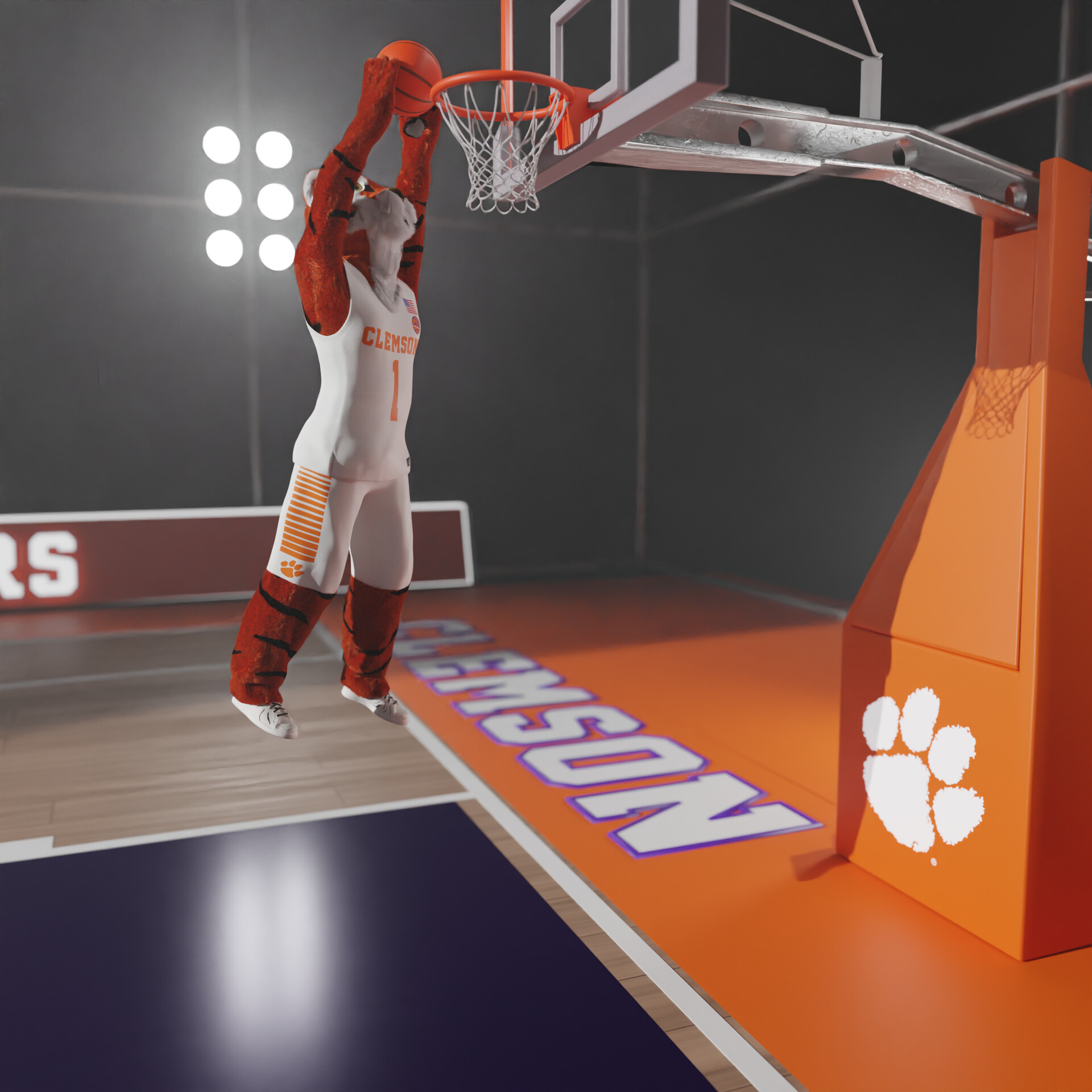 Muhammad Ahmer - Tiger - Basketball Dunk 3d Animation - Clemson