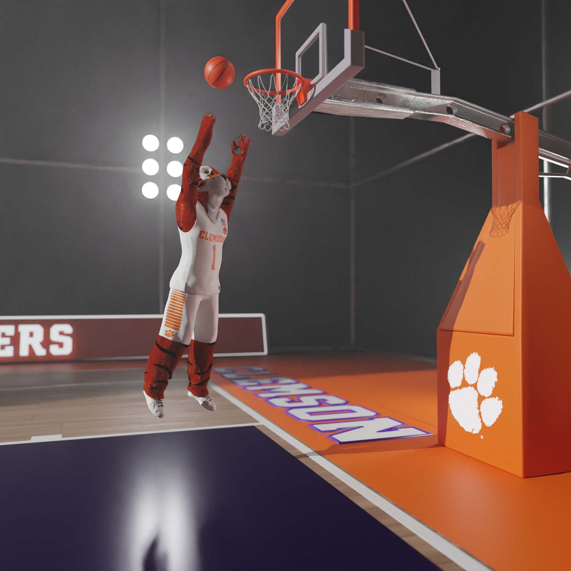 Muhammad Ahmer - Tiger - Basketball Dunk 3d Animation - Clemson