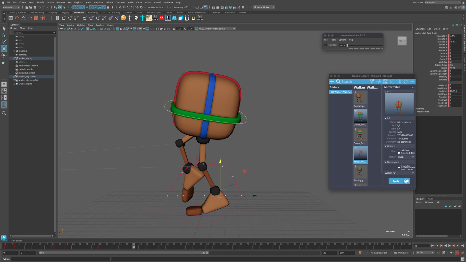 Anna McKee - Simple Walk Cycle - 3D Animation