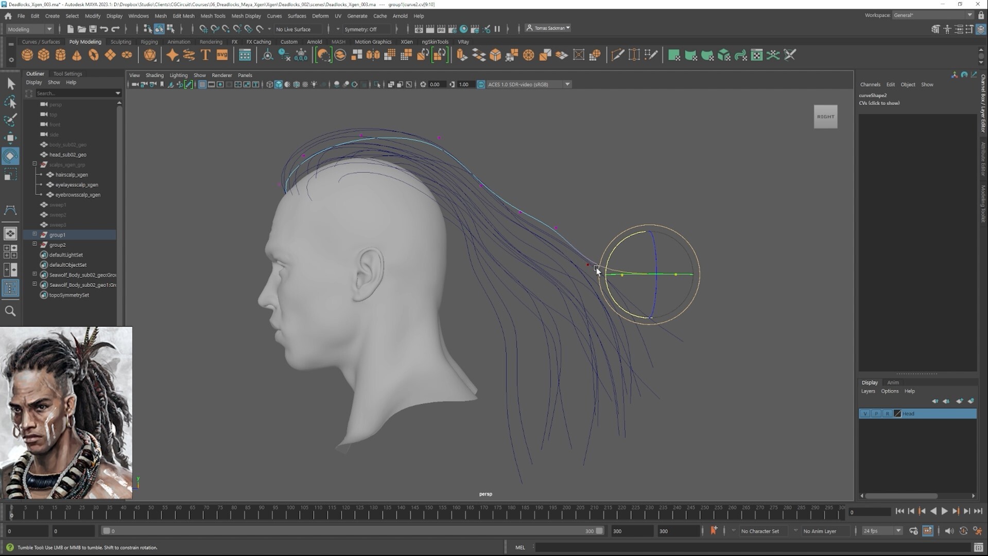 Tomas Sackmann - Realistic Dreadlocks in Xgen / Character Grooming Course