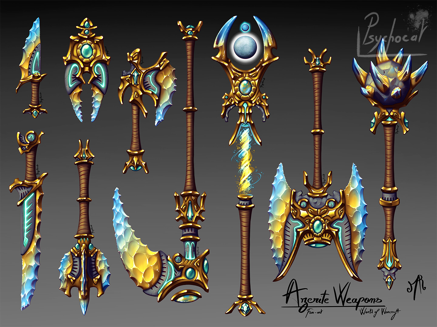 M.A. Rozen / Psychocat - Azerite set, Warcraft fan concept