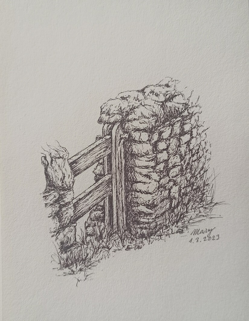 ArtStation - 1.3.2023 - Sketch of a Stone Fence