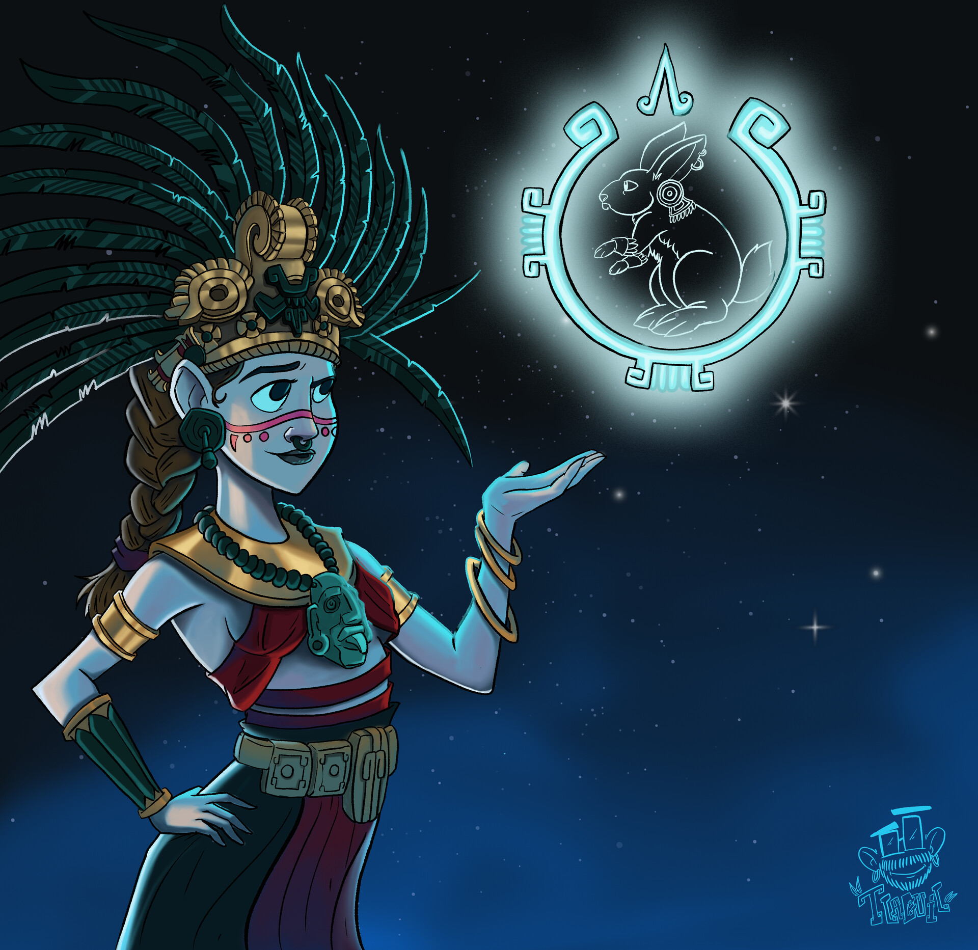 ArtStation - The Rabbit on the moon