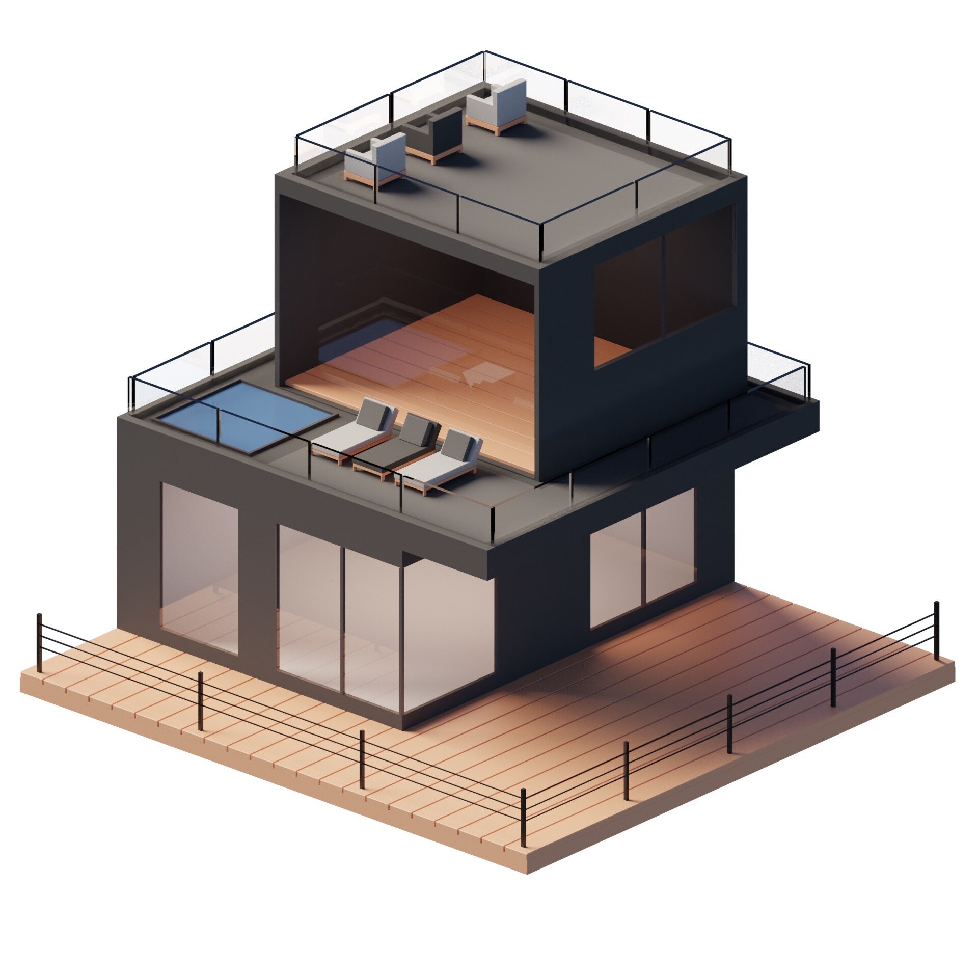 ArtStation - Isometric Modern House