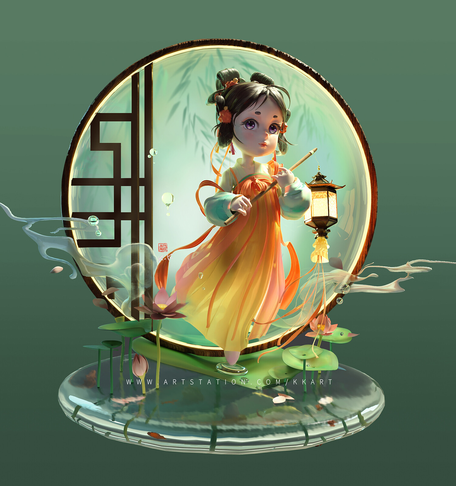 ArtStation - Tang Dynasty style girl——唐风小宫女 如意