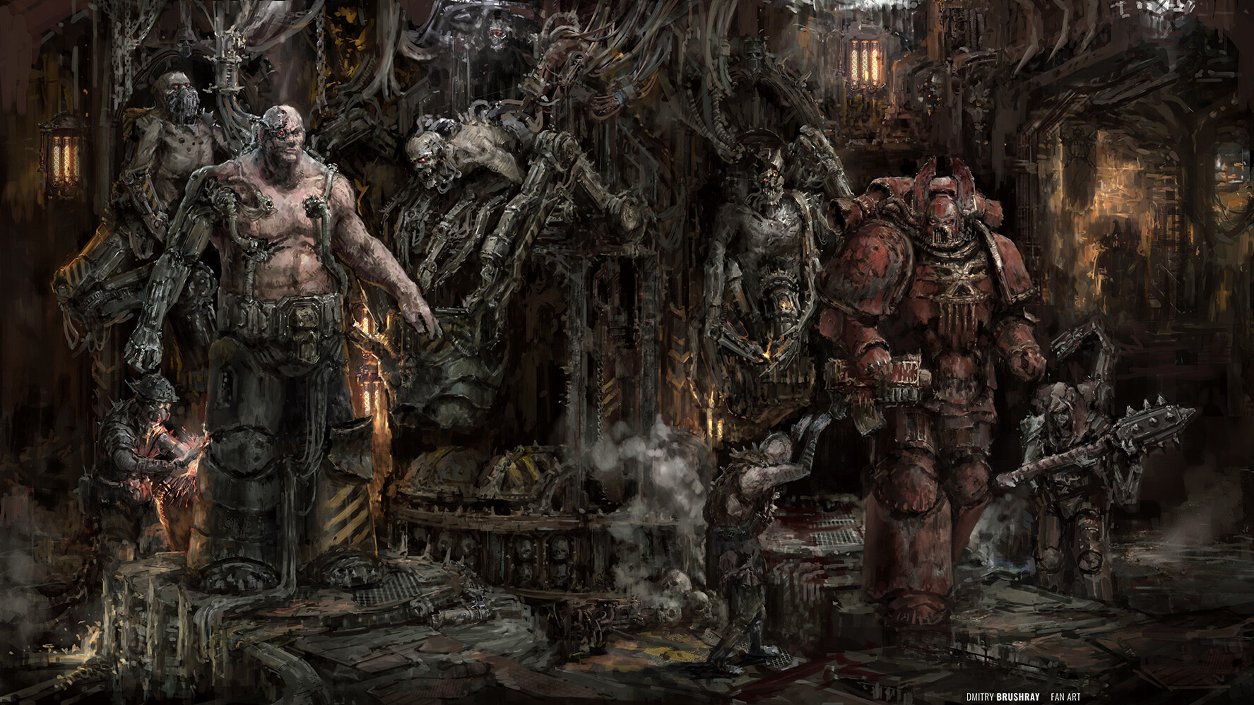 ArtStation - Iron Butchers preparations for a battle, plus a story.