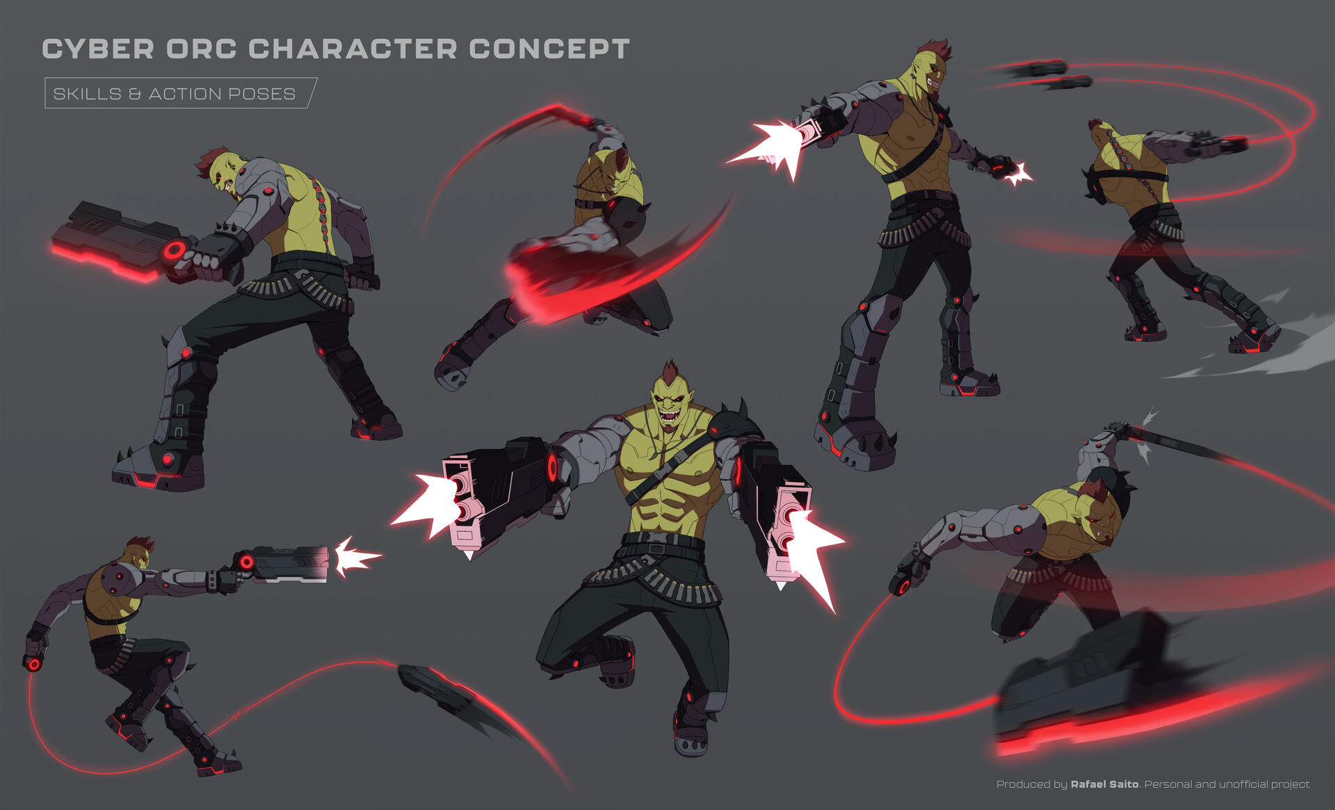 Rafael Saito - Cyber Orc - character concept