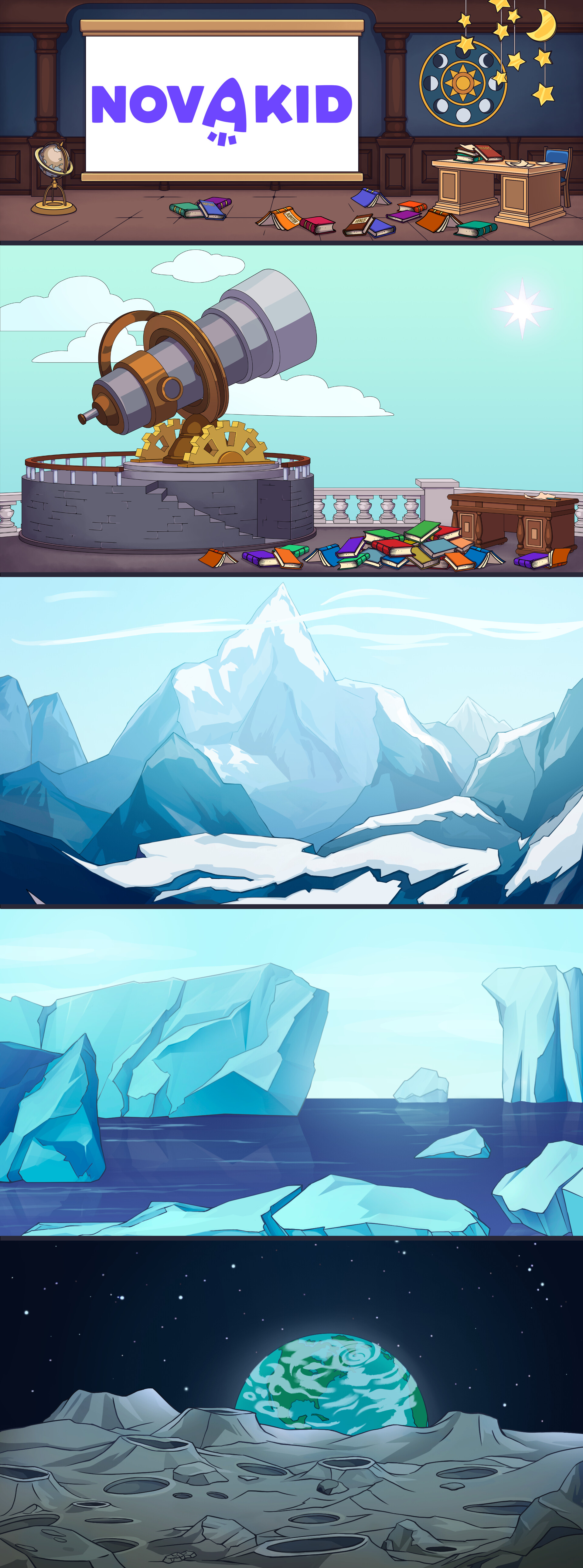 INFINITE ART SOLUTIONS - Novakid English School: Characters and Backgrounds