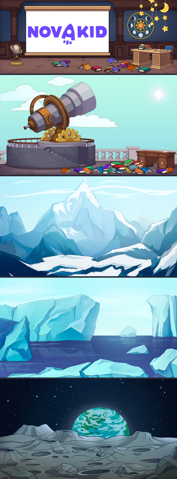 INFINITE ART SOLUTIONS - Novakid English School: Characters and Backgrounds