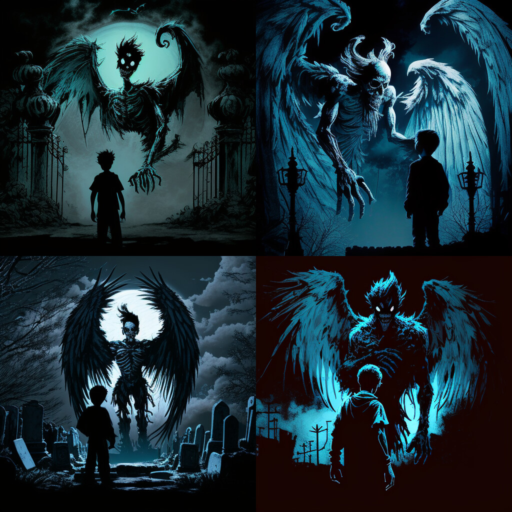 ArtStation - When Ryuk meets boy to relieve his boredom | via Ai