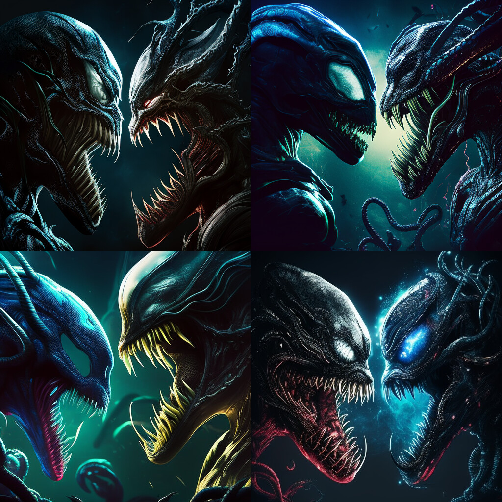 ArtStation - What if Venom meets Alien, It's the Battle Time ...