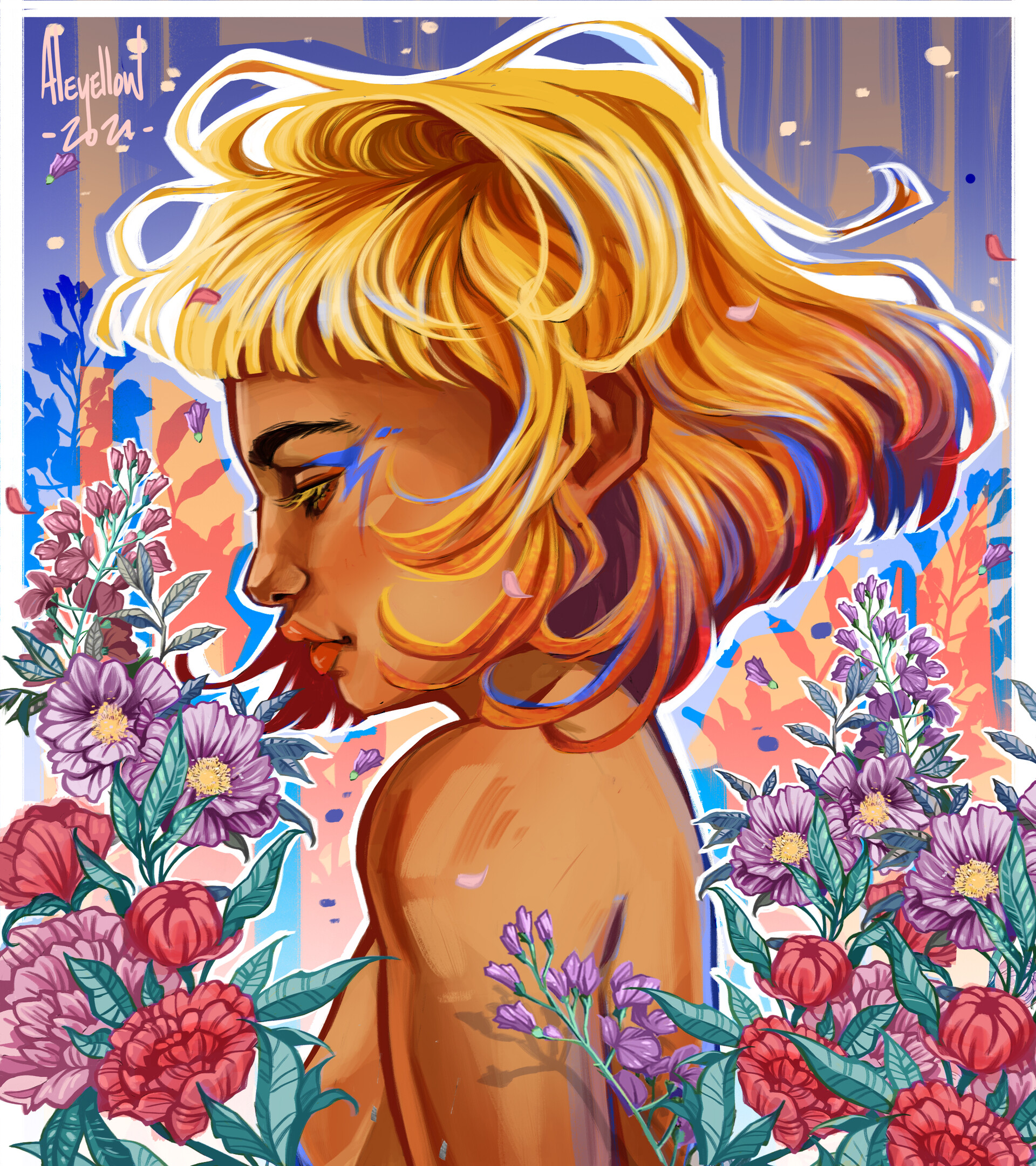 ArtStation - Flower Girl OC Portrait