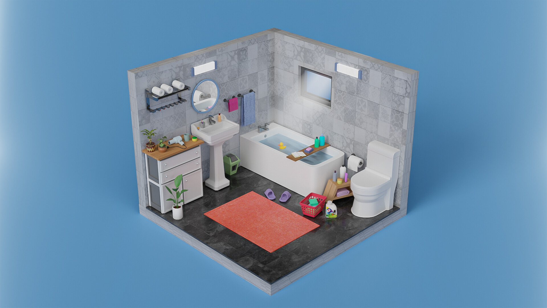 ArtStation - ISOMETRIC BATHROOM🛁