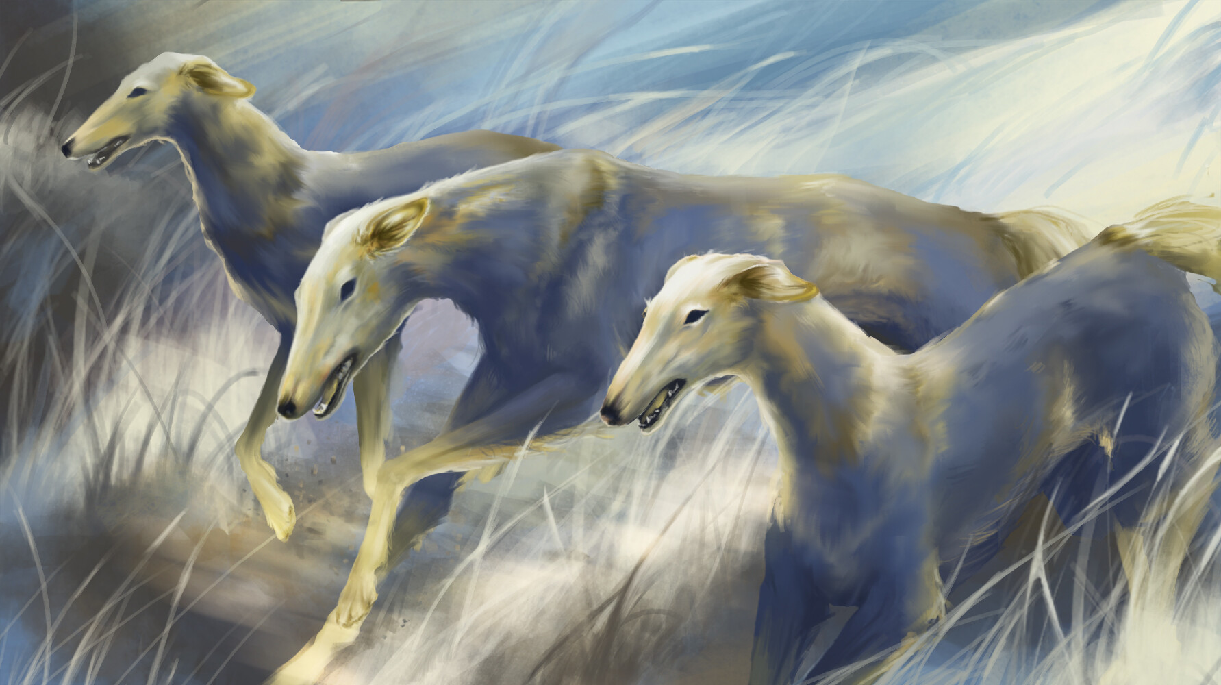 ArtStation - Galloping dogs