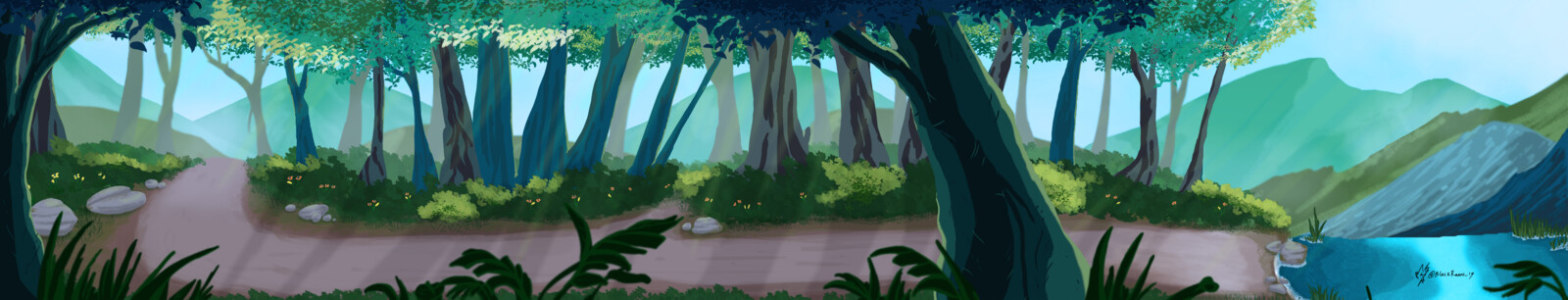 Wildan Hari Pratama - Forest Park Animation Background Illustration