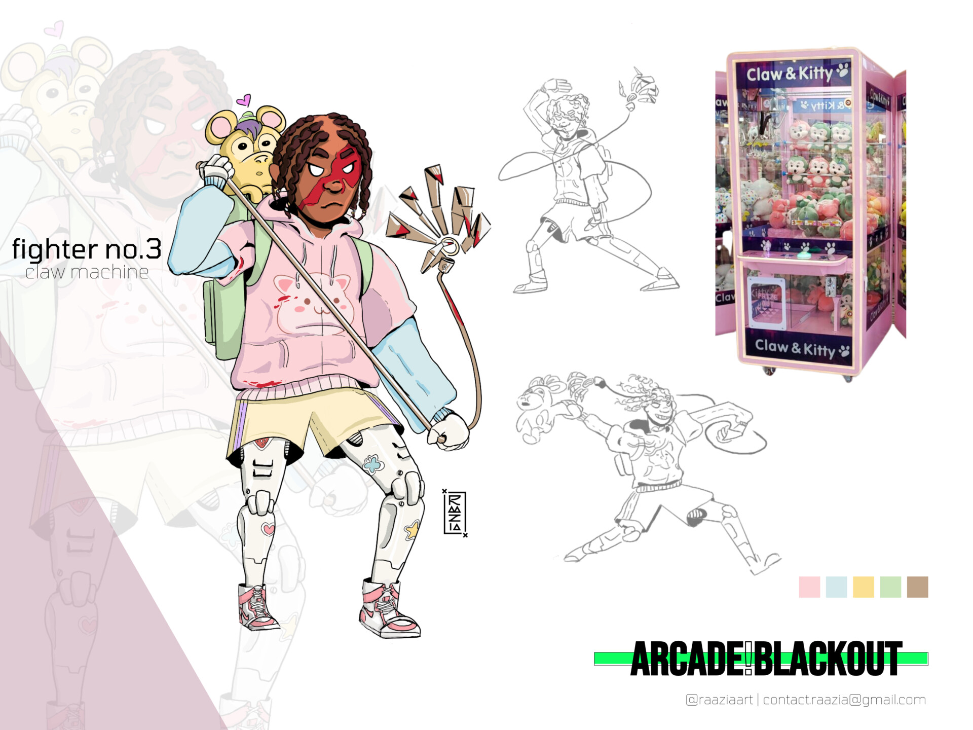ArtStation - Character Sheet - Arcade Character Design No. 3, Claw ...
