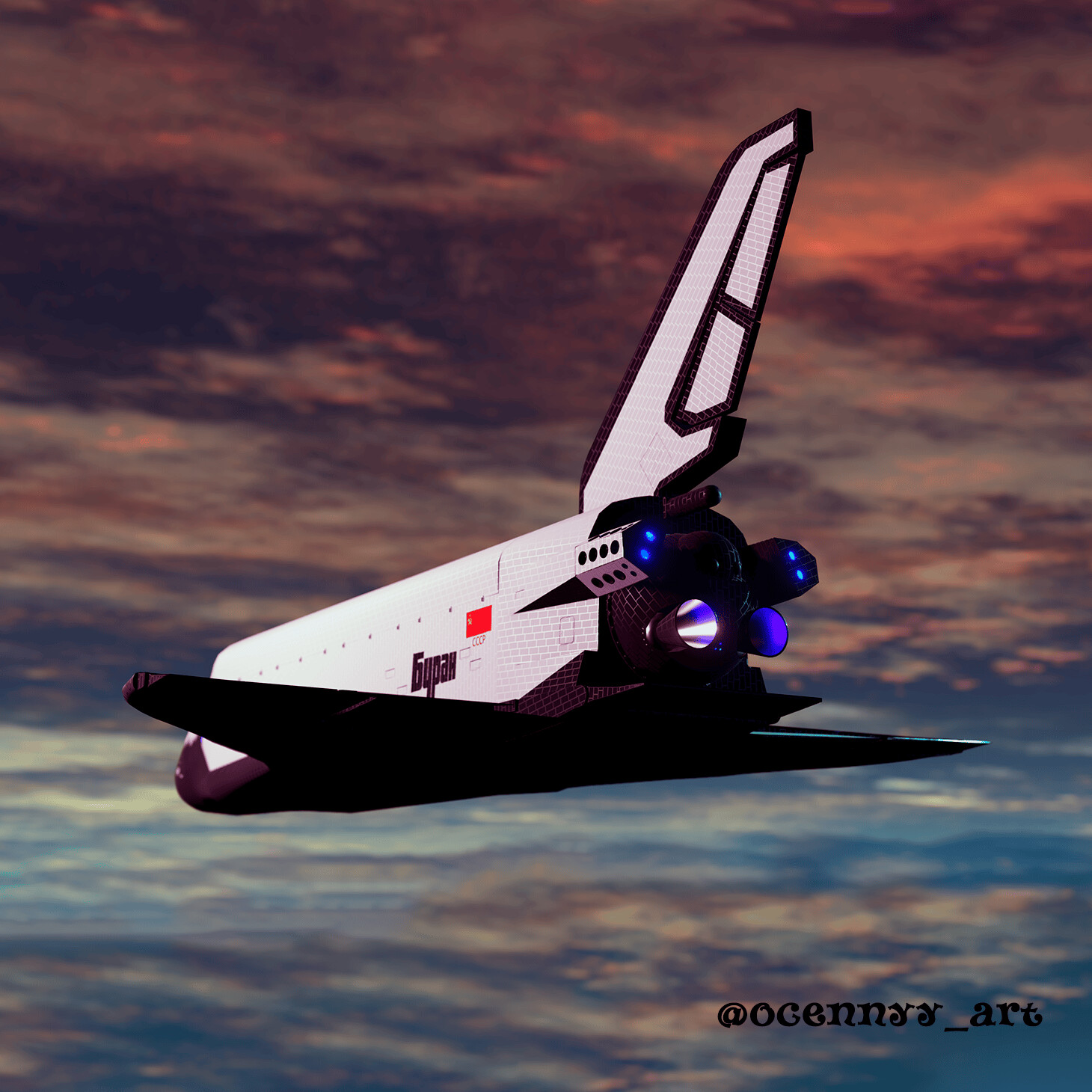 ArtStation - The Soviet Buran orbiter.