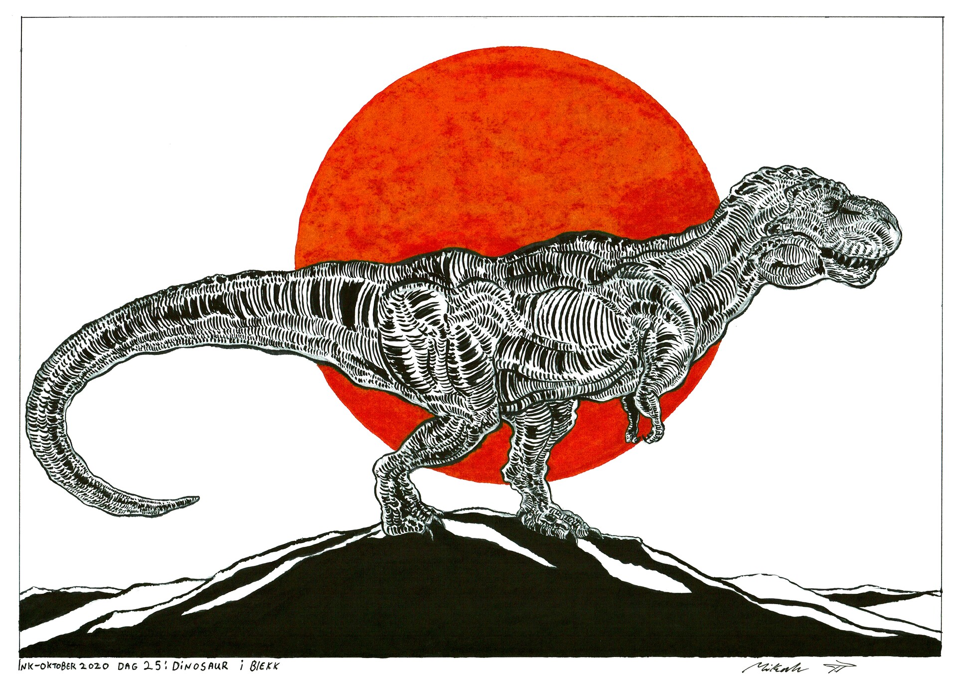ArtStation - Ink-October no: 25 2020 Dinosaur in ink