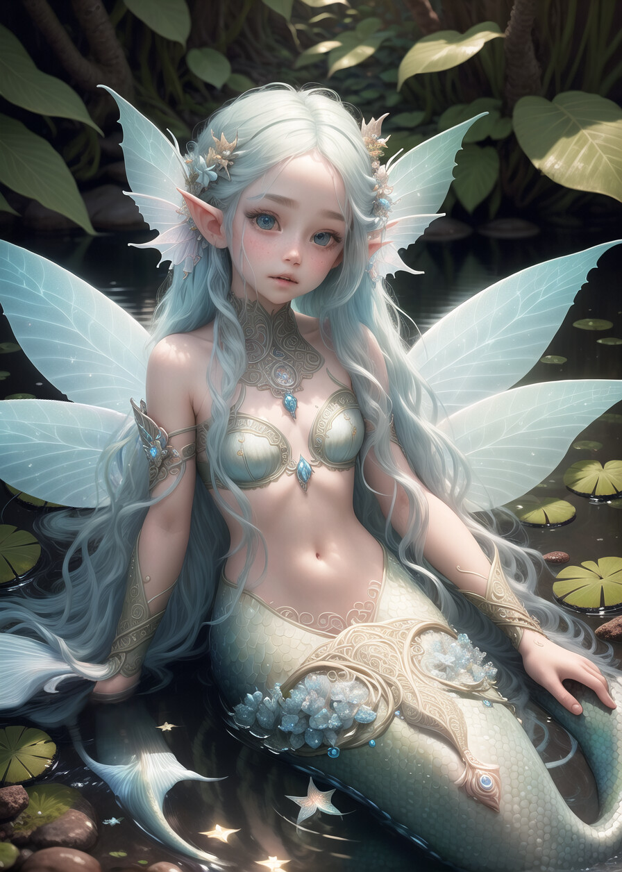 ArtStation - Blue haired Mermaid Fae