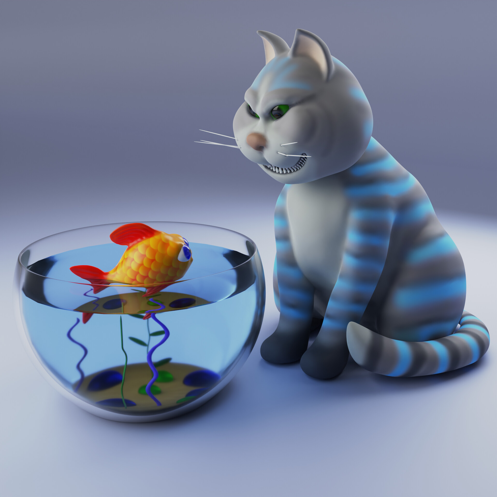 ArtStation - cat and fish