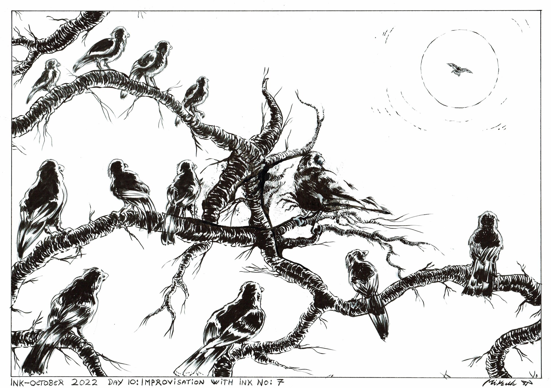 ArtStation - Ink-October no: 10 2022 Improvisation with ink no: 7