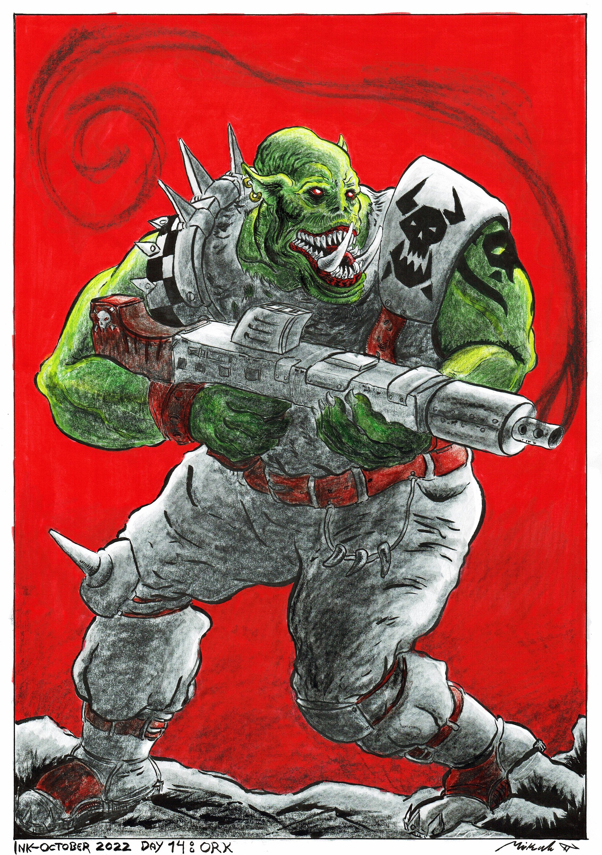 ArtStation - Ink-October no: 14 2022 Ork
