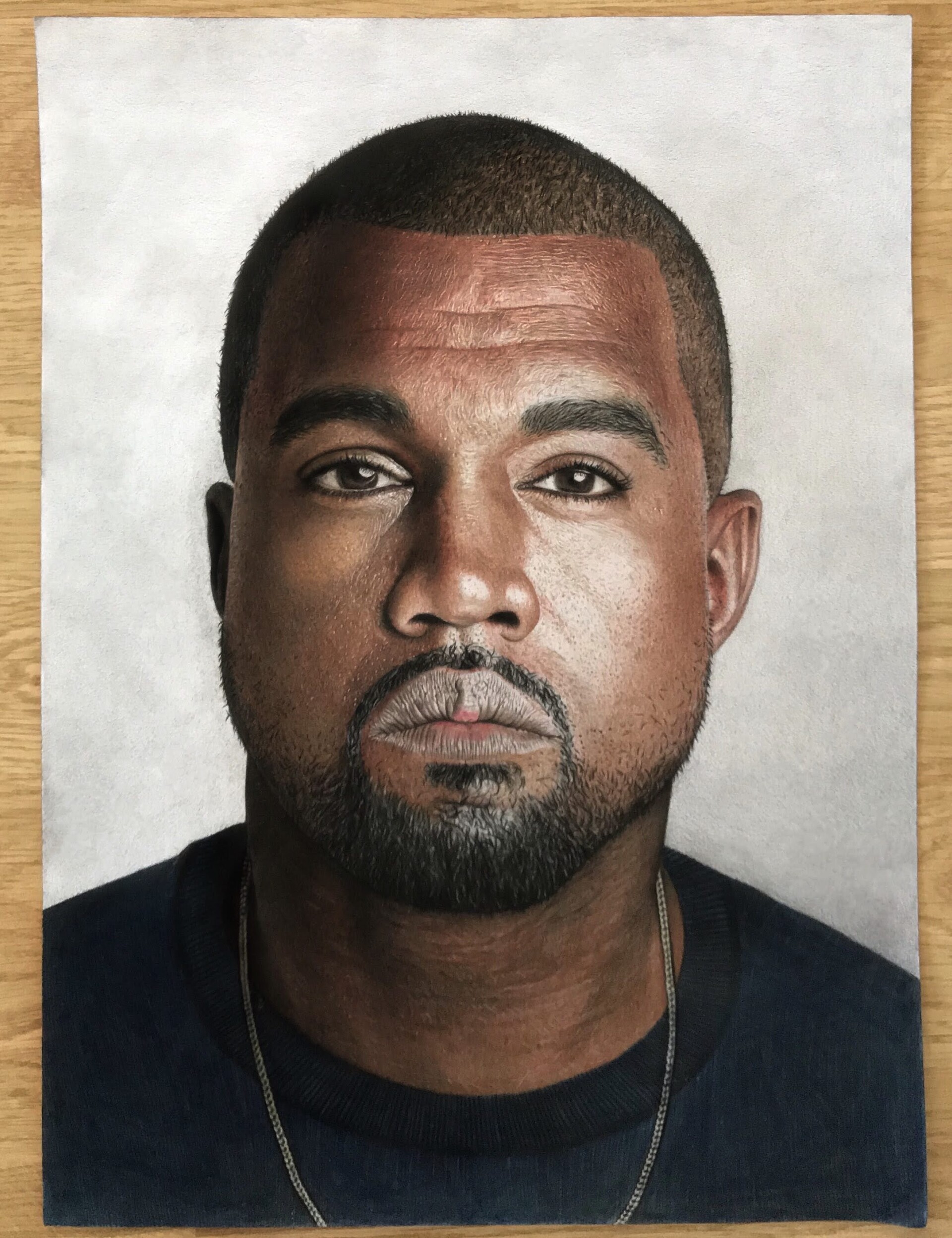 ArtStation - Colored Pencil Portrait Drawing - Kanye West