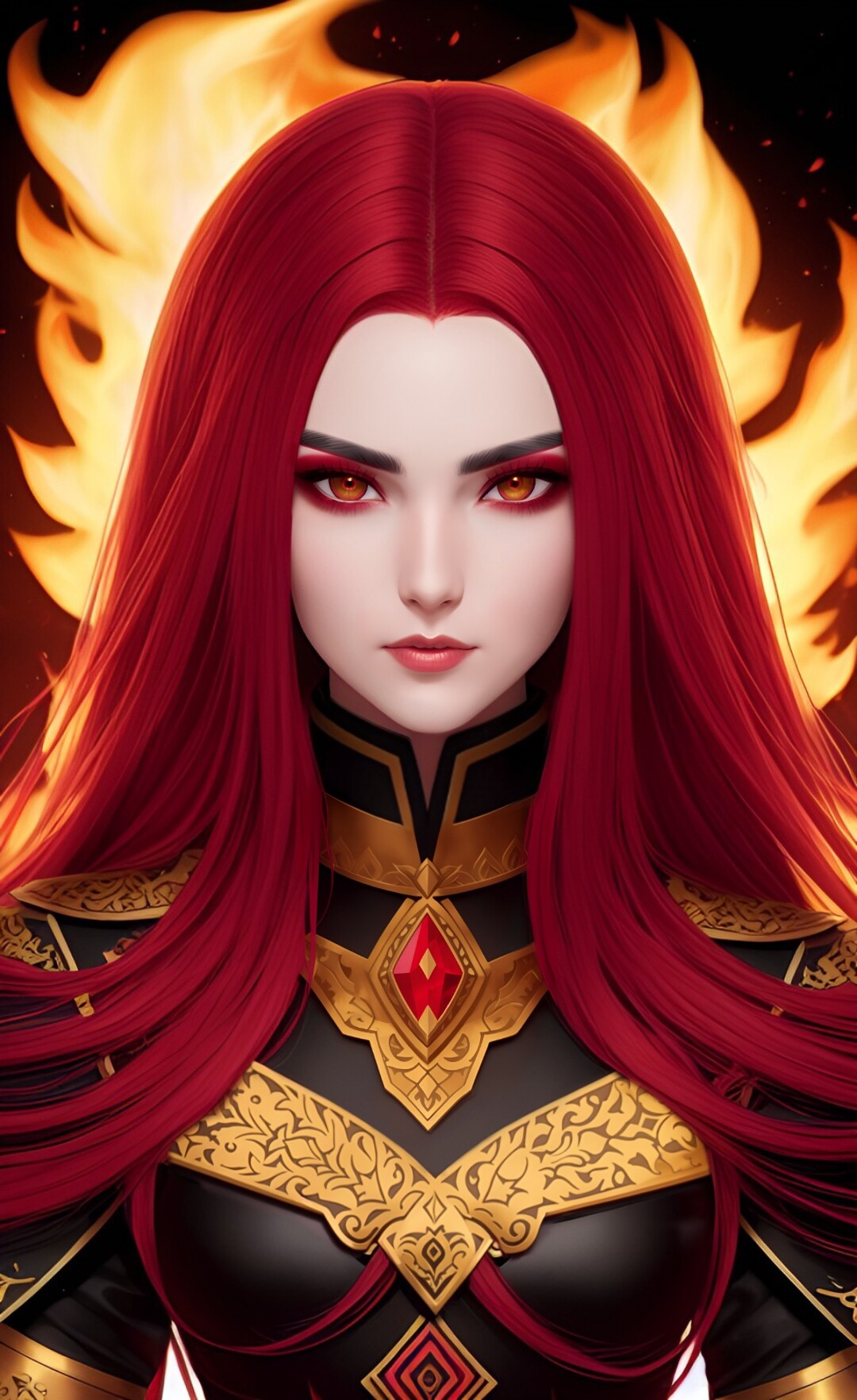 ArtStation - Portrait of the princess of flames Morgan