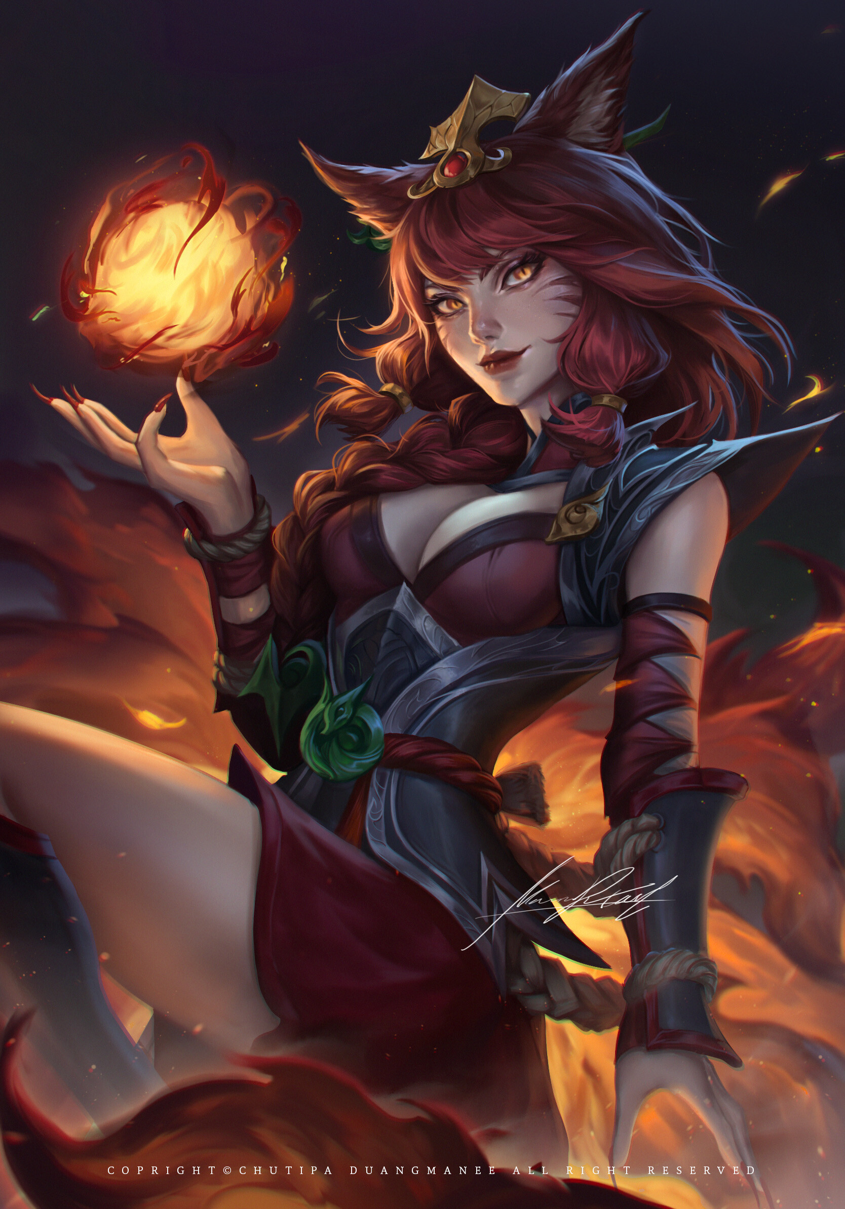 Foxfire Ahri Hd Wallpaper