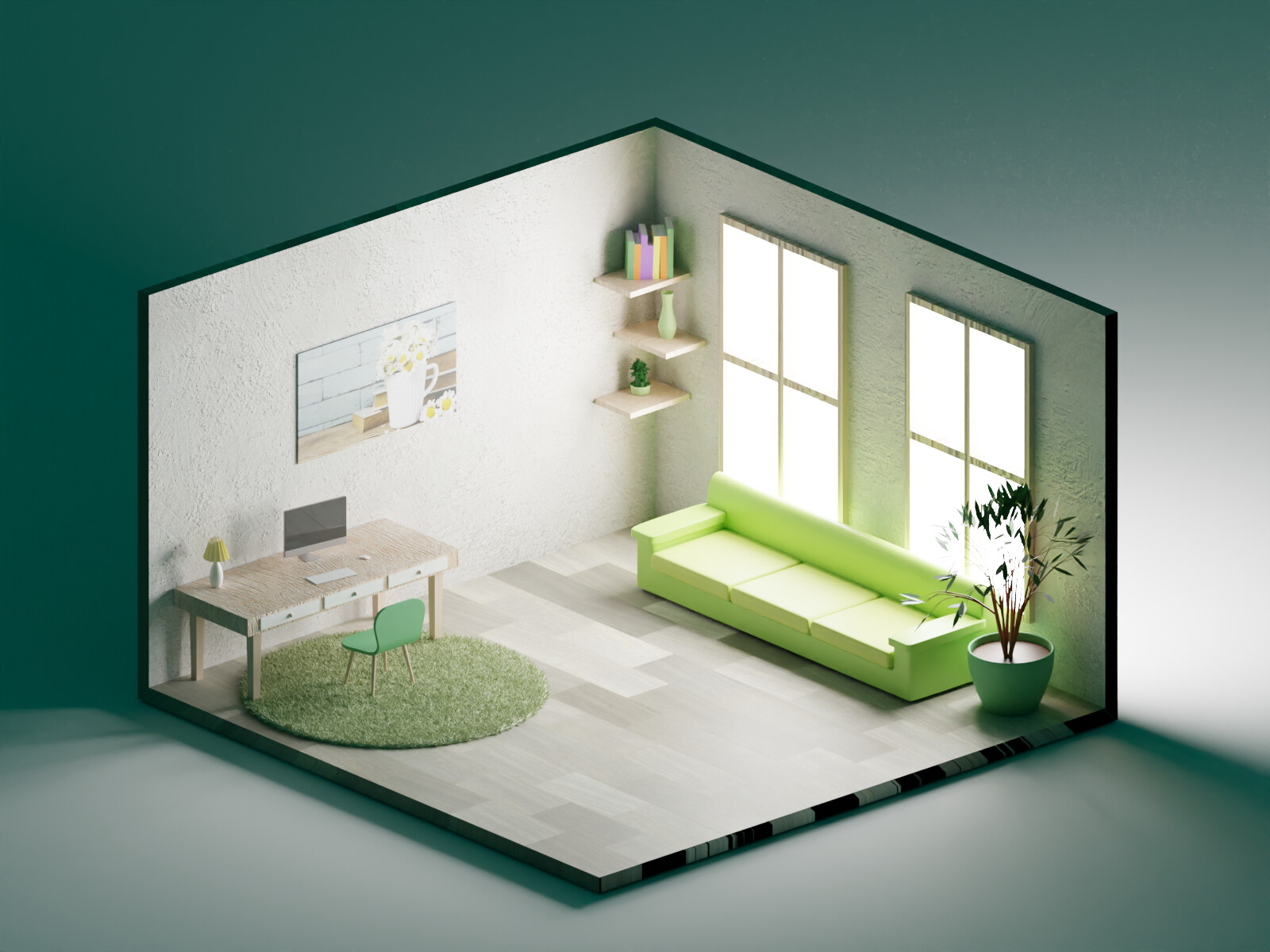 ArtStation - Day/Night 3D Room